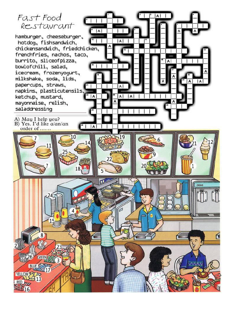 Fast Food Restaurant Crossword | PDF