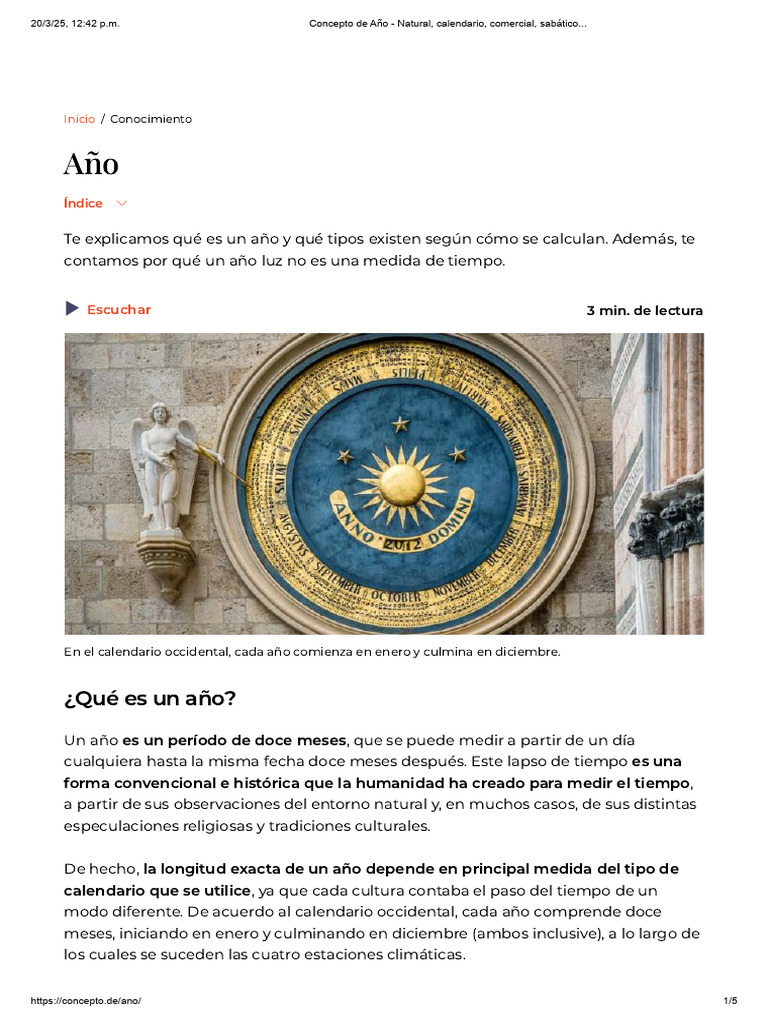 Diferencias entre año natural y comercial | PDF | Calendario | Unidades ...