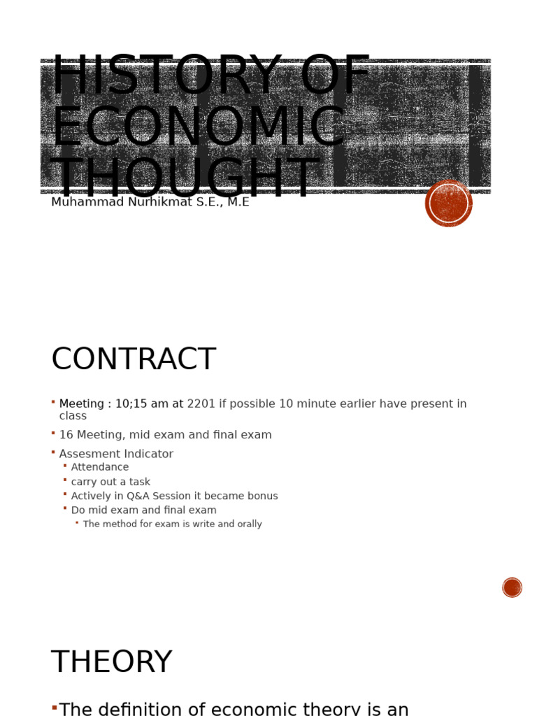 Overview of Economic Thought History | PDF | Economics | Theory