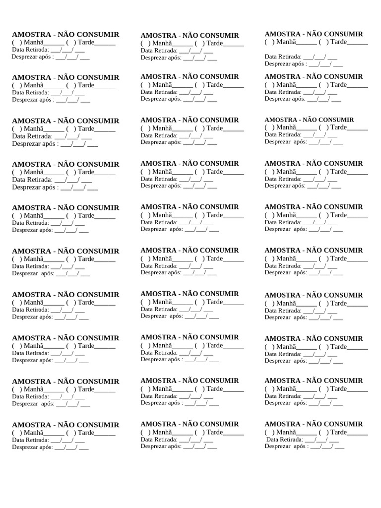 Etiqueta de Amostra Certa (1) | PDF