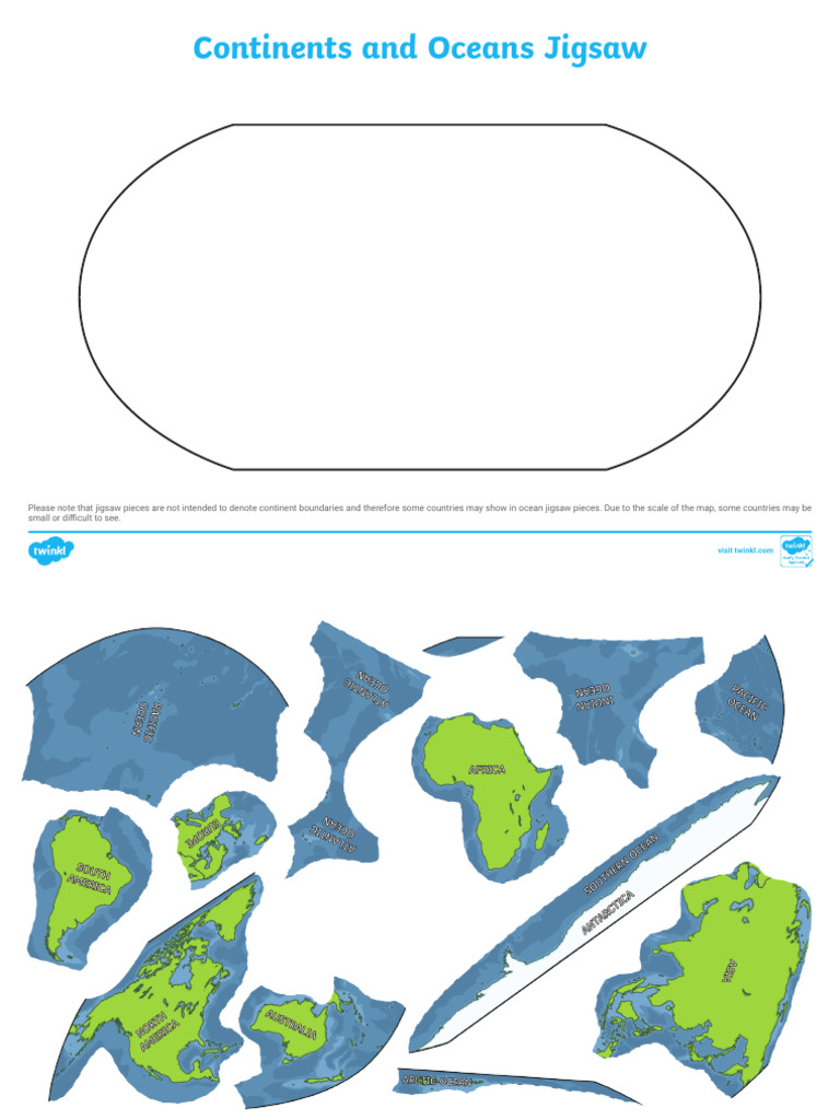 Continents and Oceans Jigsaw Activity | PDF