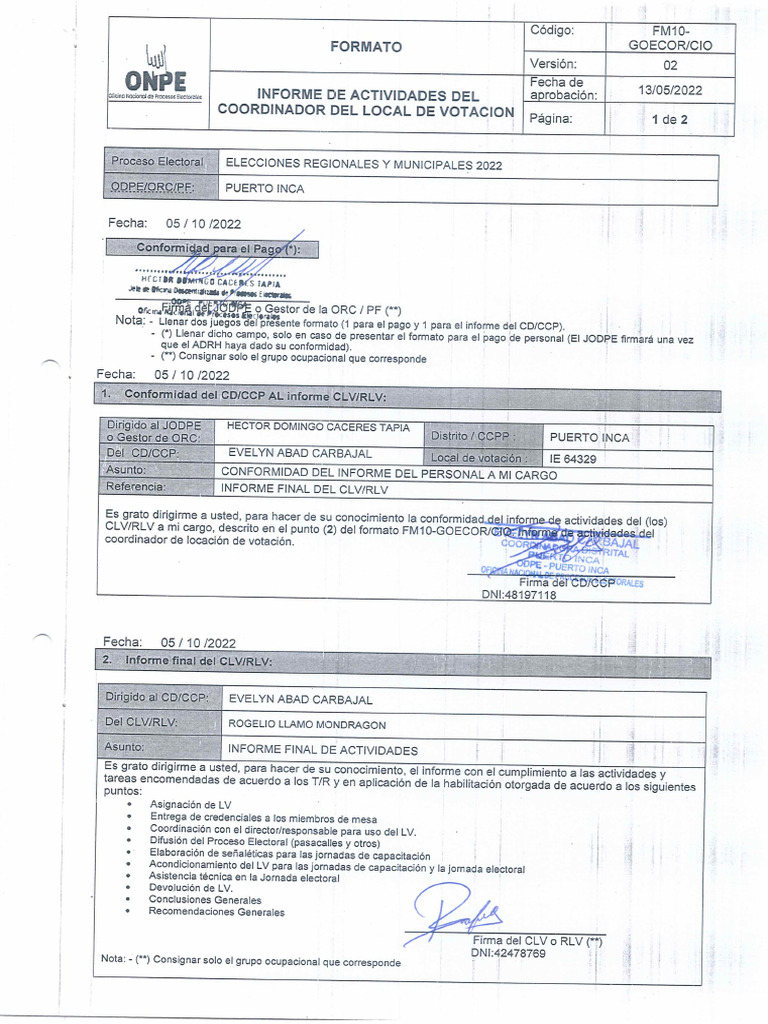 c.informe Final Rlv 1 | PDF