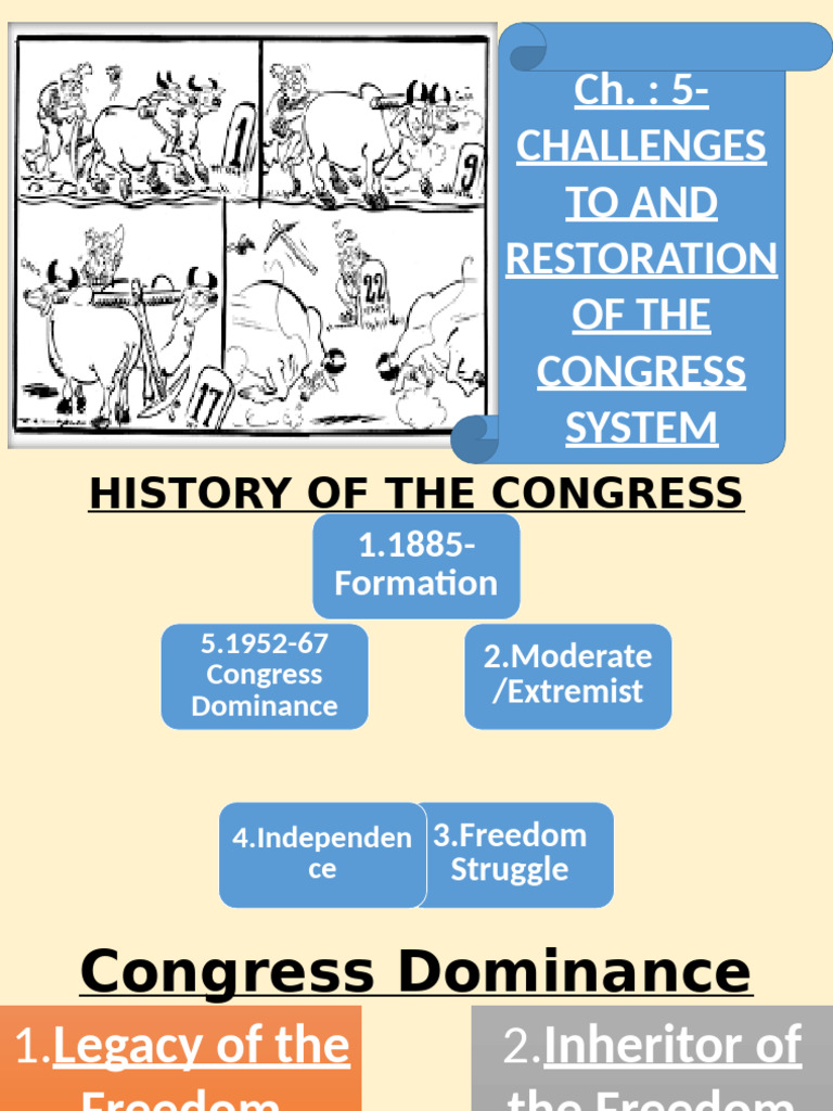 Challenges To and Restoration of The Congress System | PDF | Indian National Congress | Politics ...