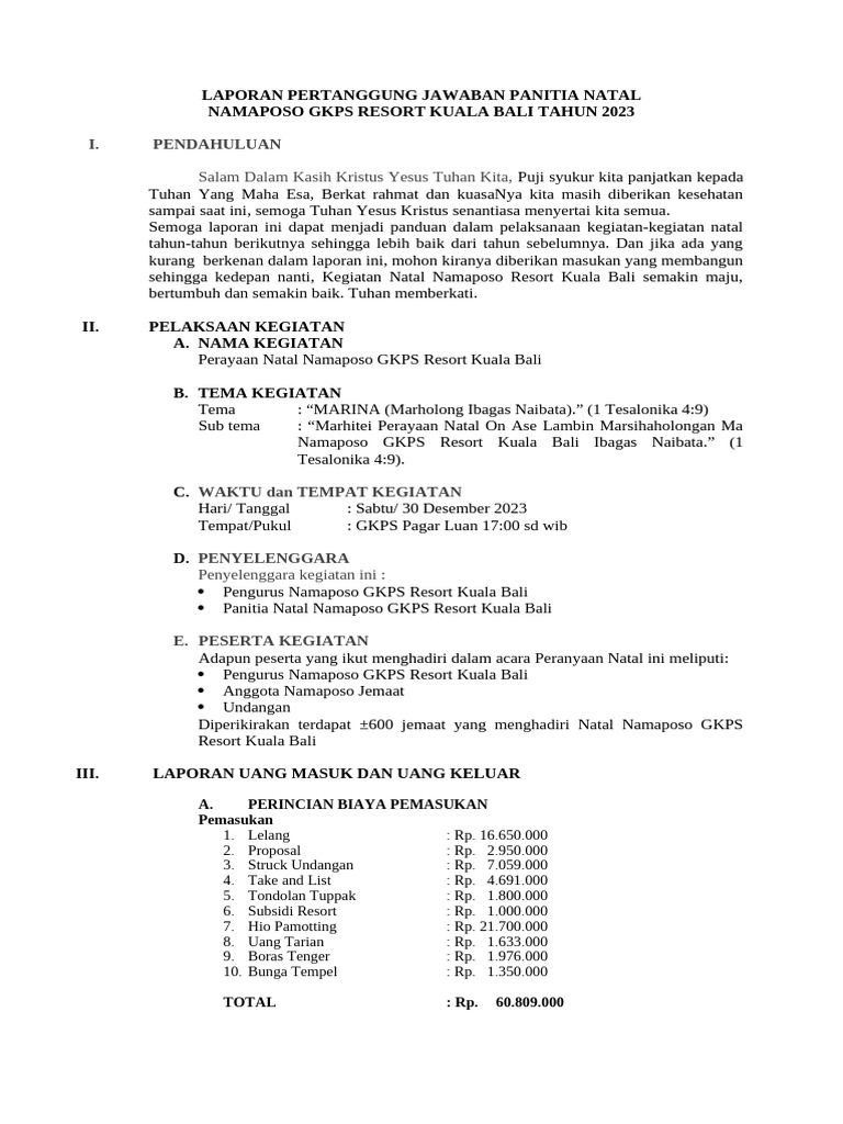 LPJ - Natal - Resort - Kuala Bali | PDF