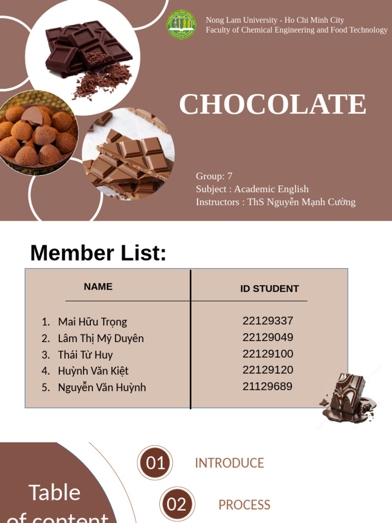 Thuyết Trình Chocolate | PDF | Chocolate | Cocoa Bean