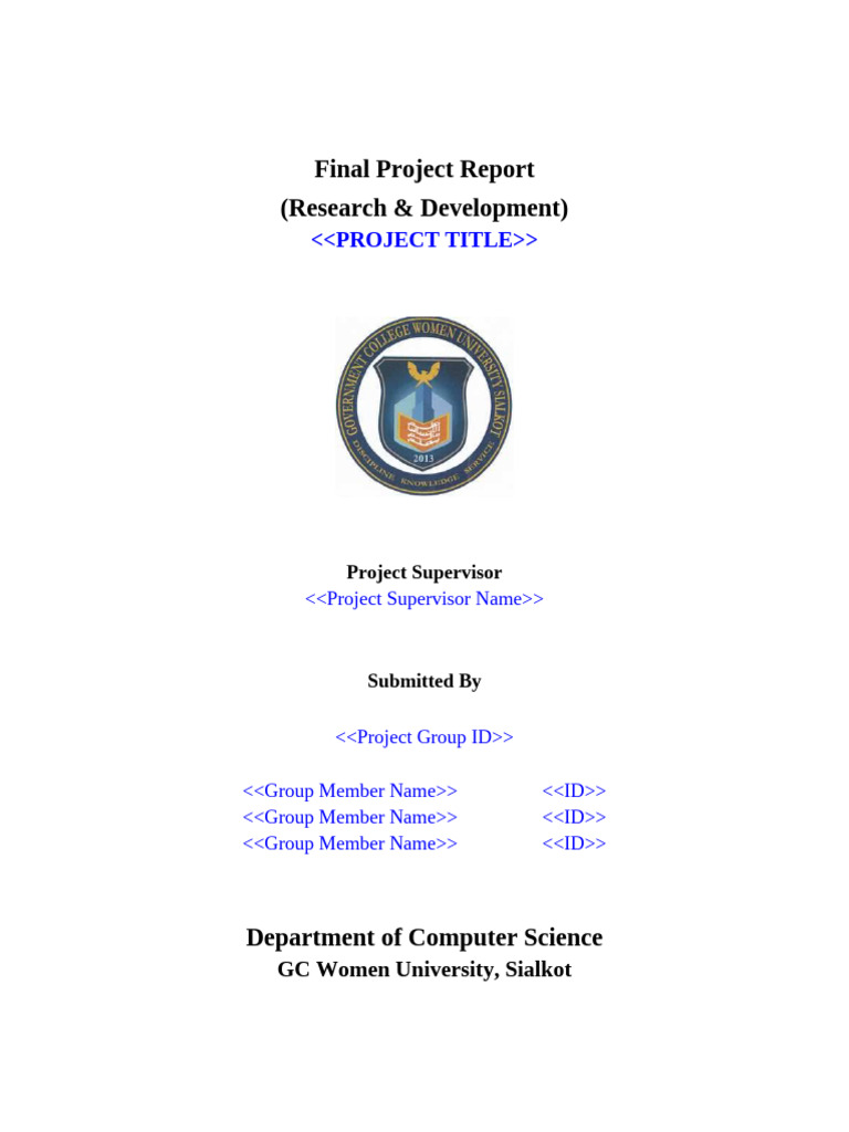 Final Project Report: Computer Science R&D | PDF | Computing