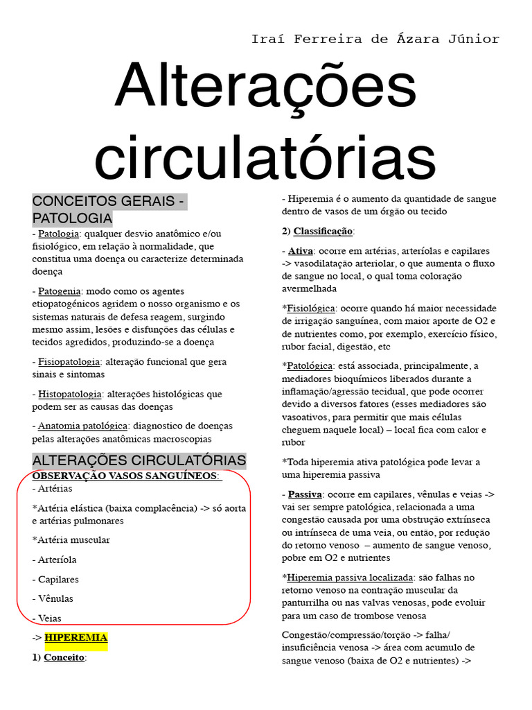 Hiperemia e Edema: Conceitos e Causas | PDF | Edema | Coração