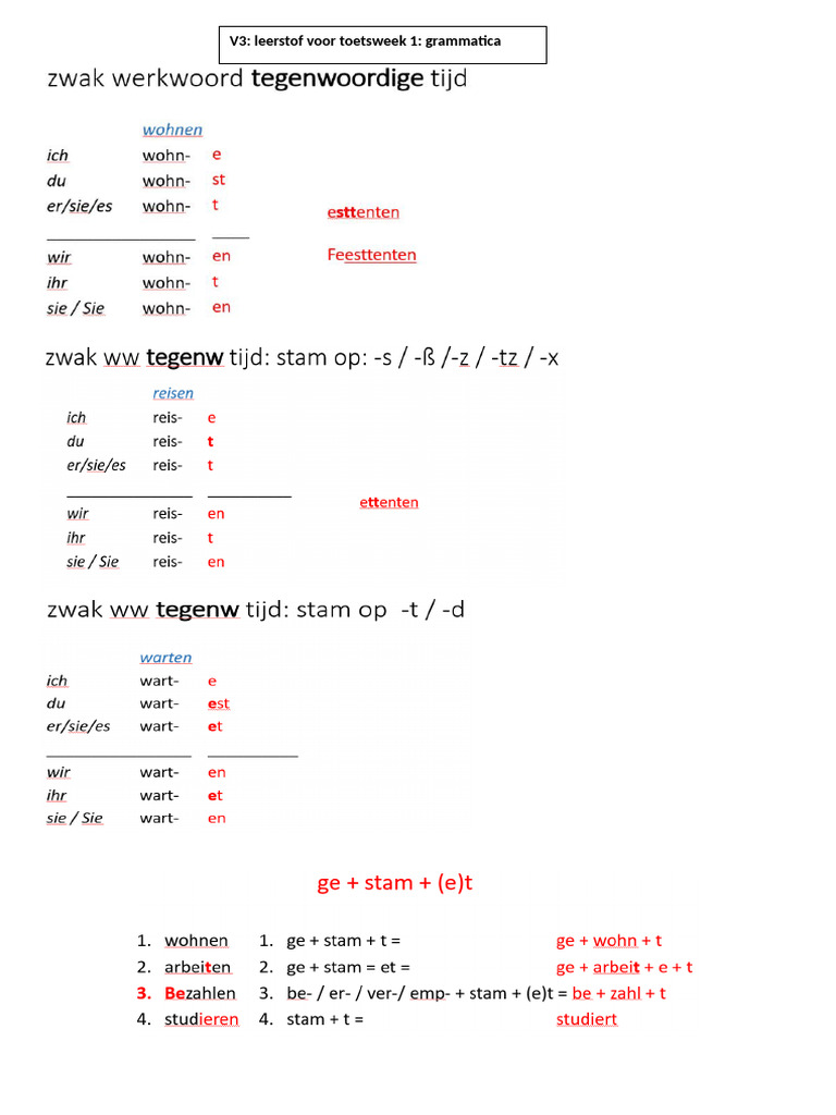 Leerstof v3 Toetsweek 1 | PDF