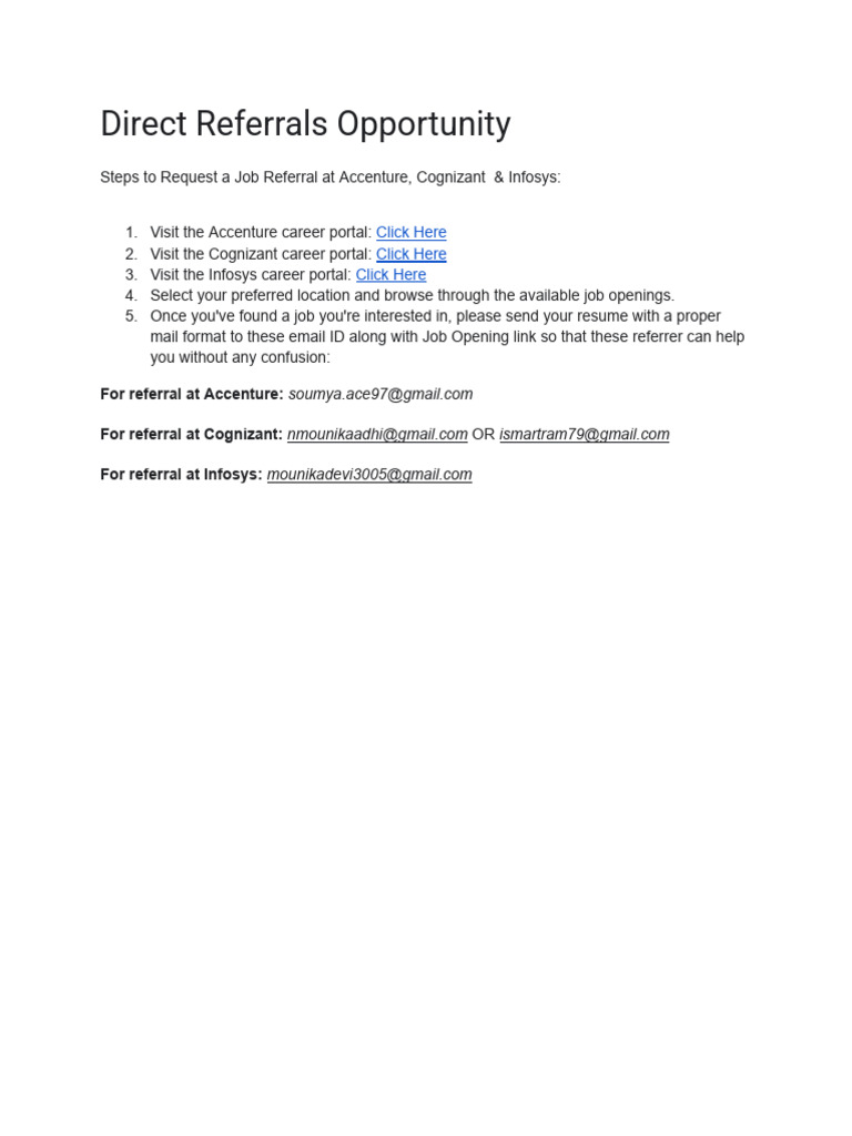 Direct Referrals Opportunity | PDF