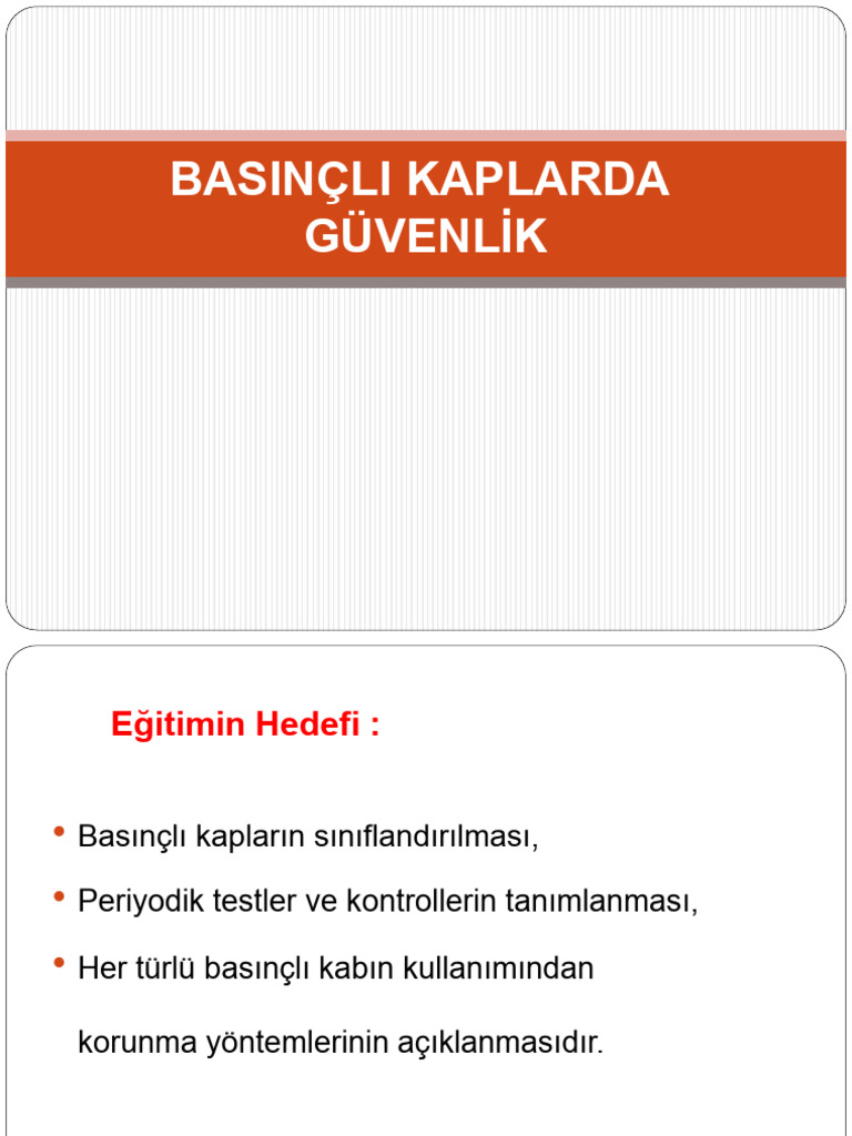 Basinçli Kaplarda Güvenli̇k | PDF