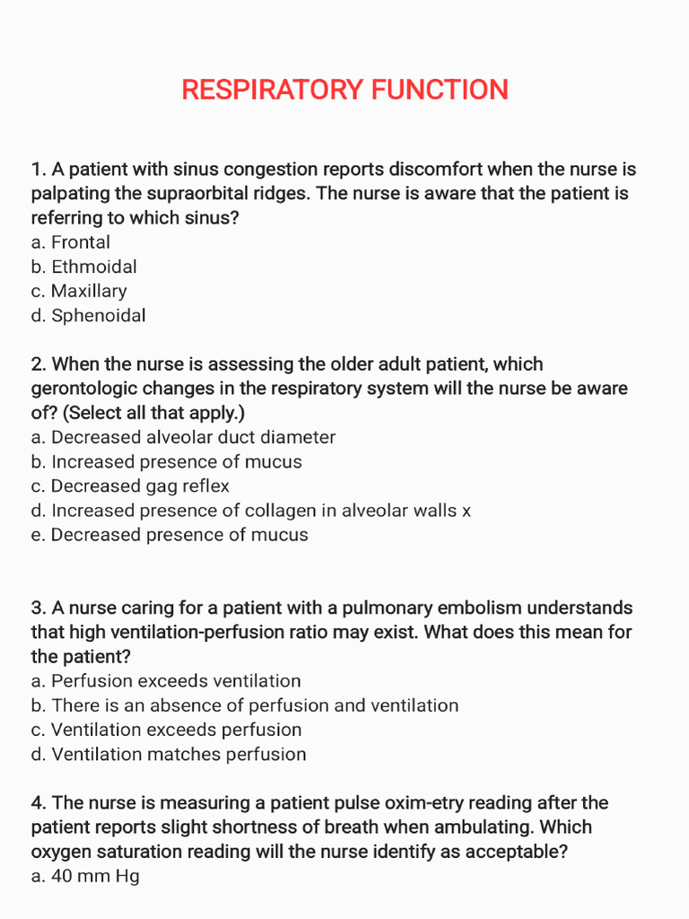 RESPI Practice Questions | PDF