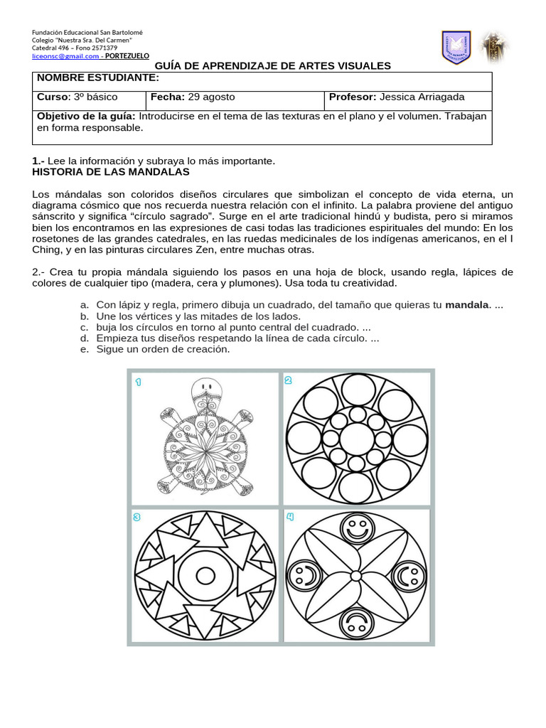Guia de ARTES 3º BASICO 29 AGOSTO | PDF