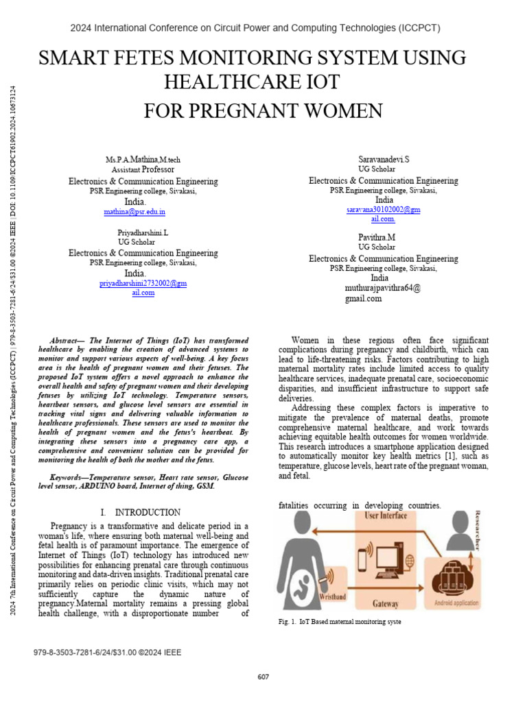 IoT-Based Monitoring for Pregnant Women | PDF | Internet Of Things | Pregnancy