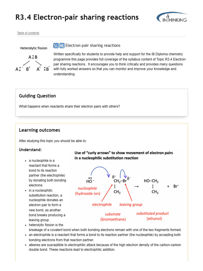 IB R3.4 Sharing Electron | PDF | Chemical Reactions | Alkene