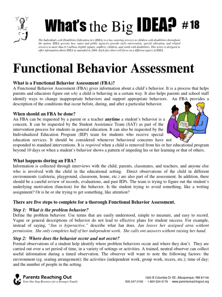 18 Functional Behavior Assessment | PDF | Individualized Education ...