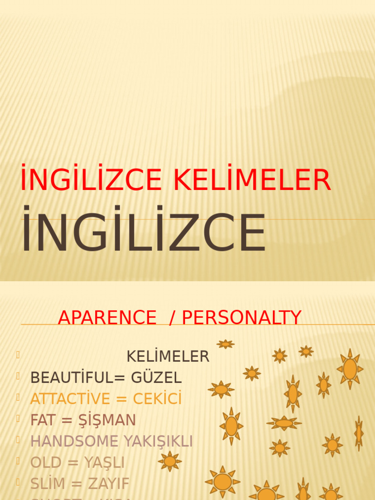 İngi̇li̇zce Slayt | PDF