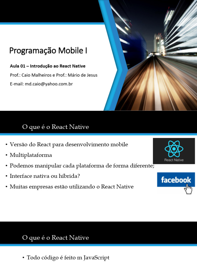 Aula 01 - Introdução Ao React Native | PDF