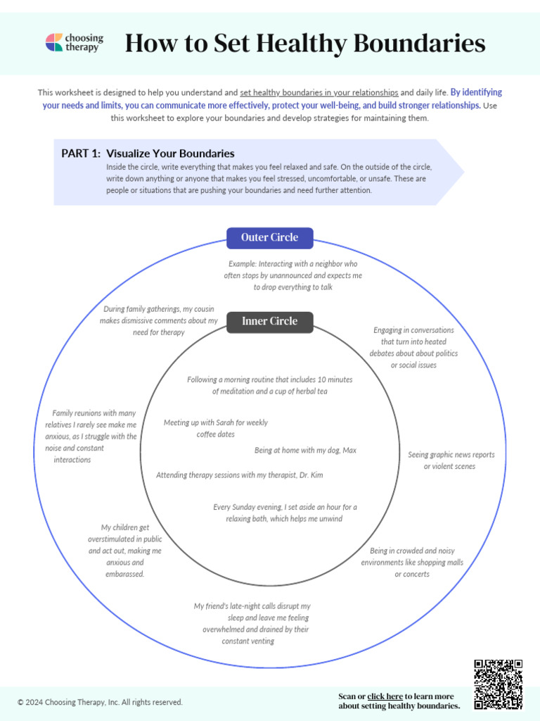 How To Set Boundaries Worksheet | PDF | Body Language | Communication