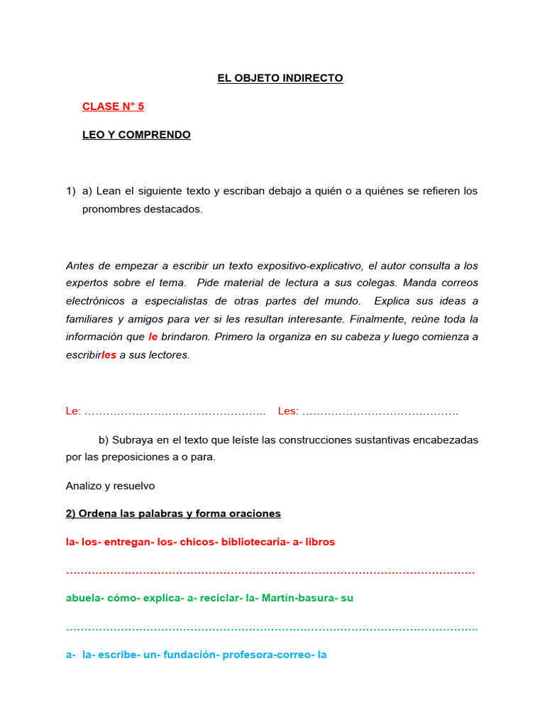 El Objeto Indirecto | PDF