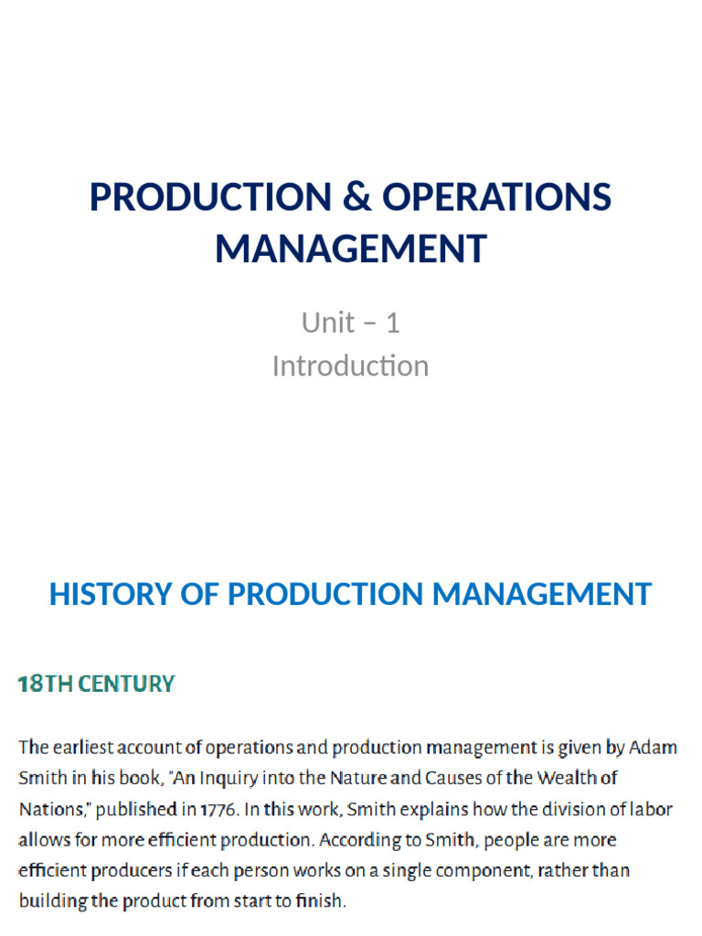 Production Management Overview | PDF