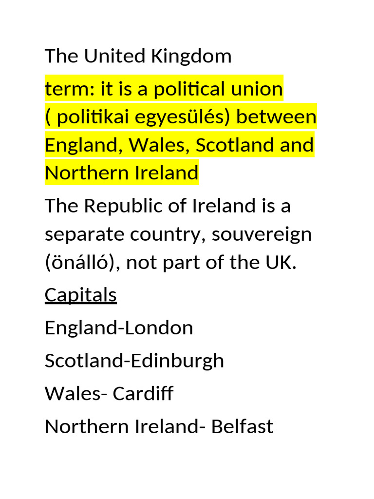The United Kingdom 5th Grade | PDF