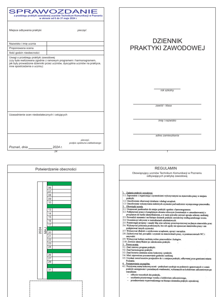 Dziennik - Praktyk 24 | PDF