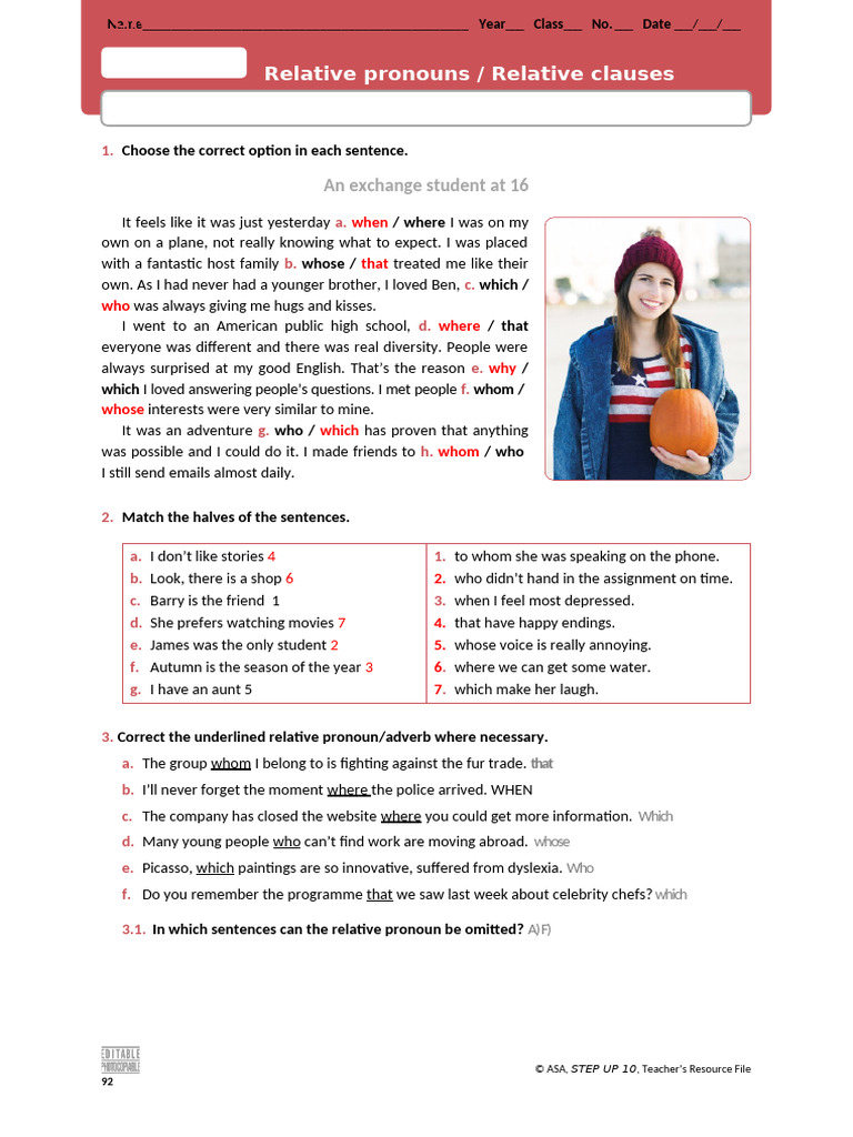 Grammar_Relative pronouns - Relative clauses | PDF | Language Mechanics | Grammar