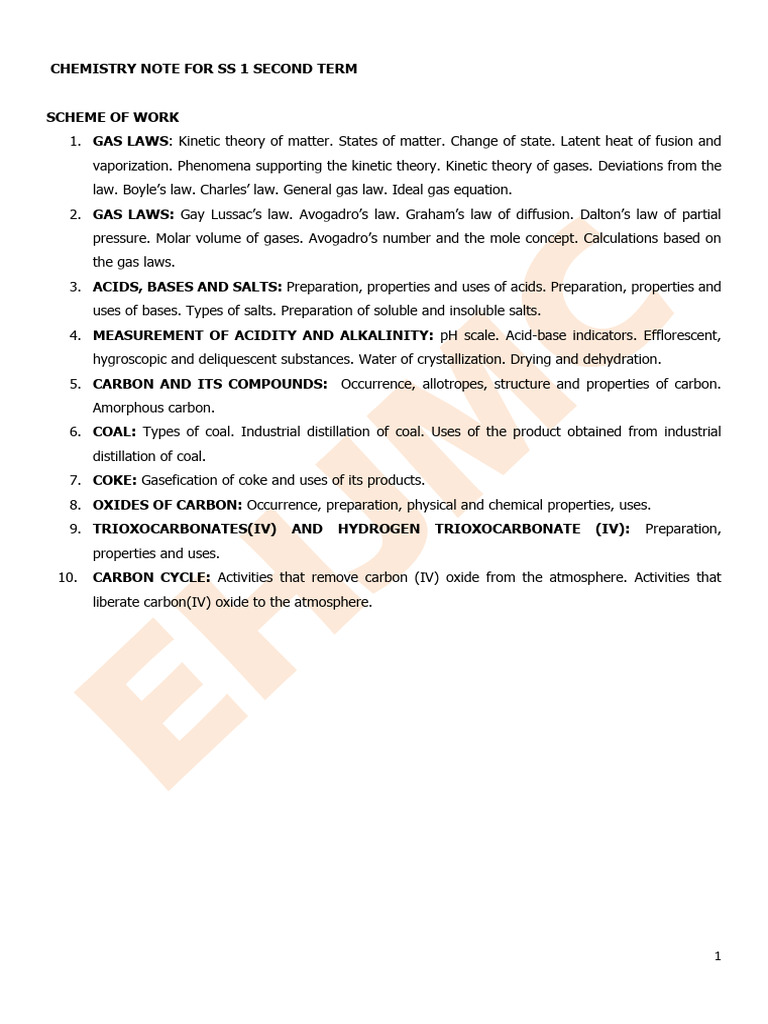 Eucharistic-CHM-SSI-SECOND-TERM-NOTE-1 | PDF | Gases | Evaporation