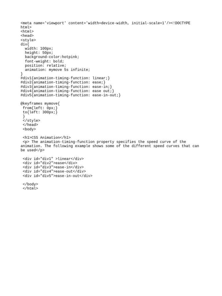 CSS Animation Timing Functions Guide | PDF