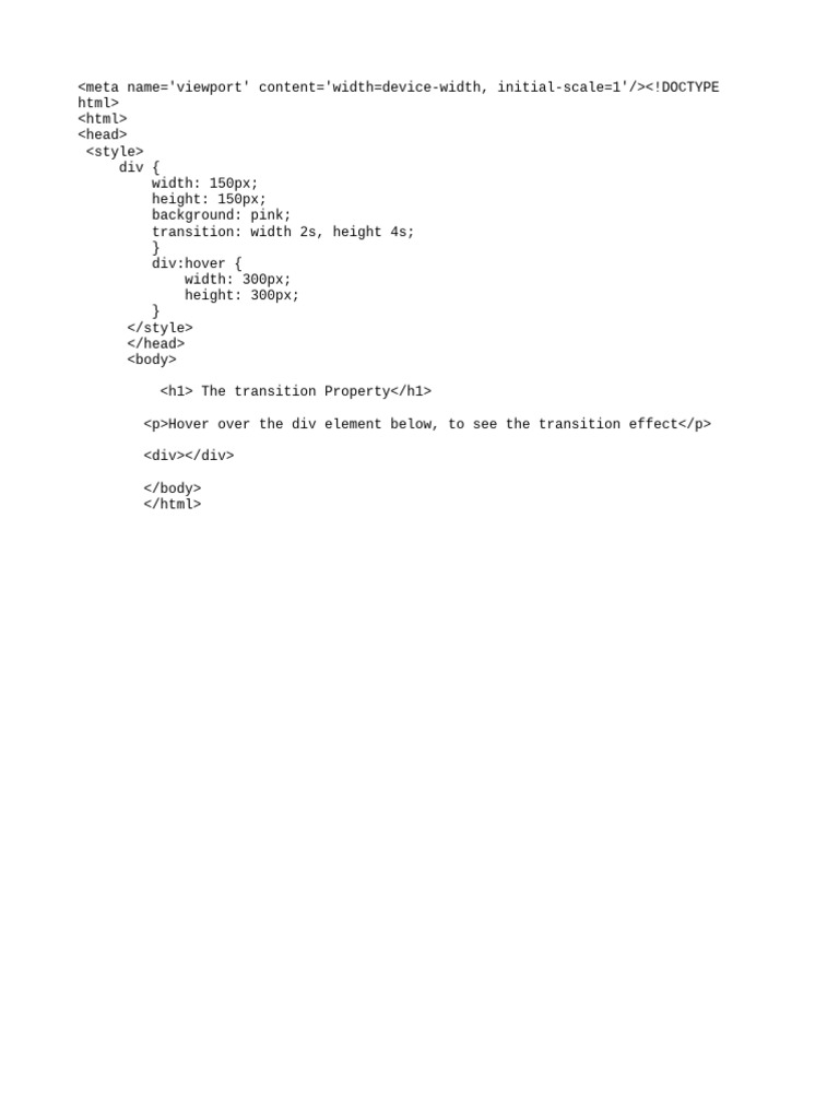 CSS Transition Effect Demo | PDF
