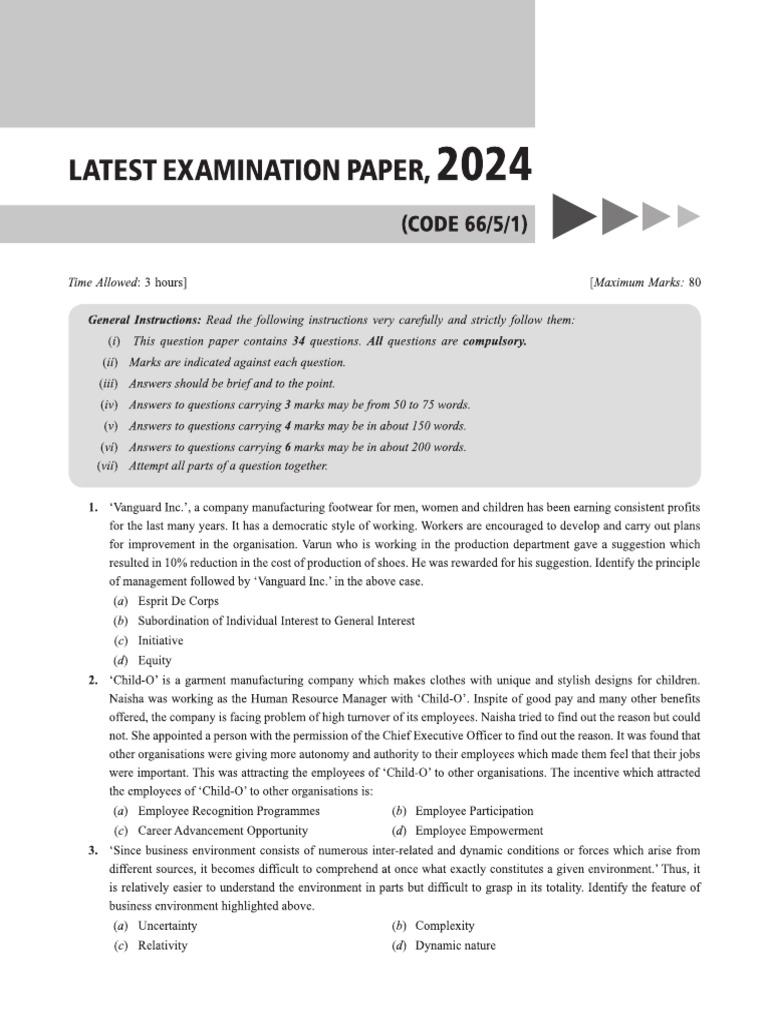 Exampaper 2024 | PDF