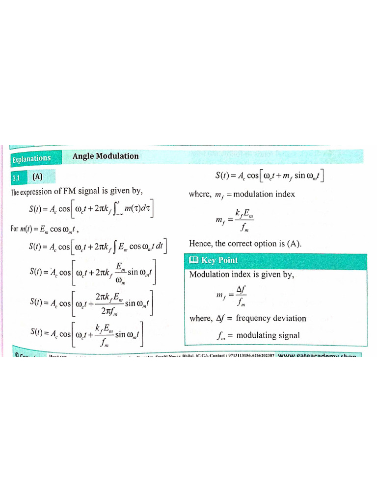 B.) Angle Modulation (Sol - S) | PDF