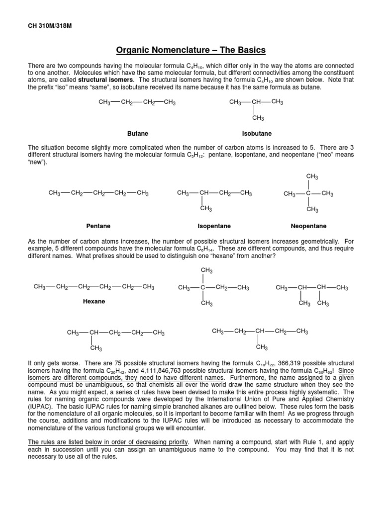 Understanding Neo and Iso Nomenclature | PDF | Alkane | Organic Chemistry