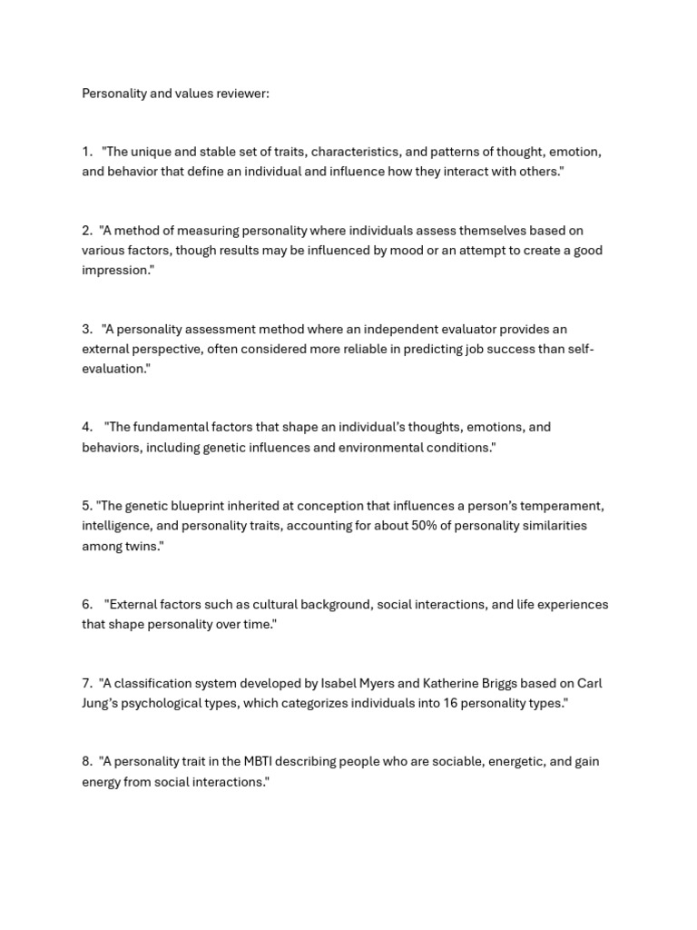 Reviewer Personality Traits | PDF | Extraversion And Introversion | Behavioural Sciences