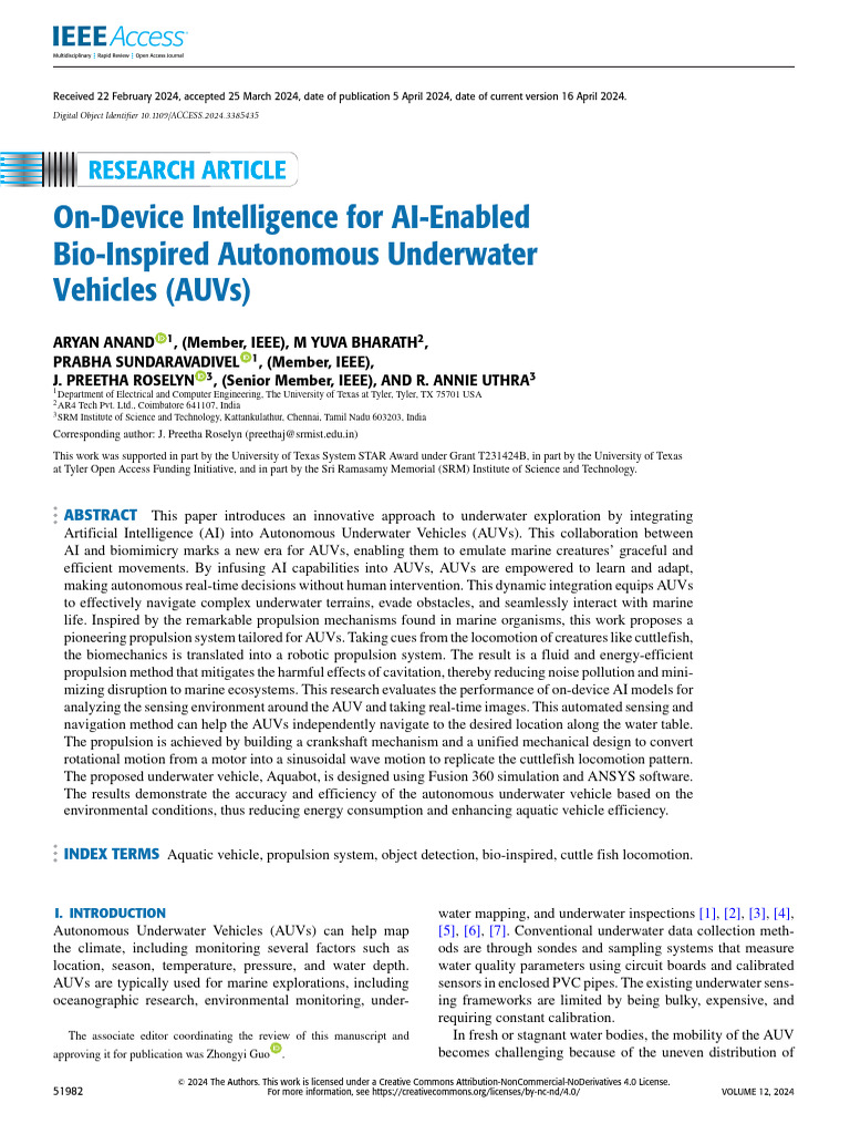 AI-Driven Bio-Inspired AUV Innovations | PDF | Electric Motor ...