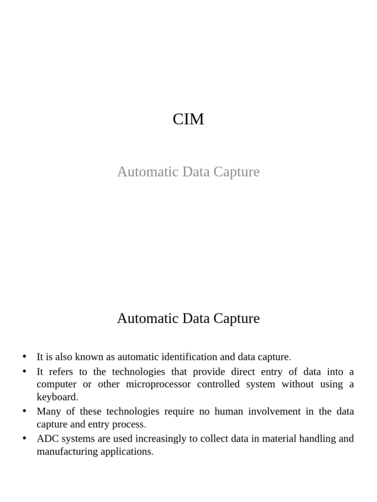 Automatic Data Capture | PDF | Barcode | Radio Frequency Identification