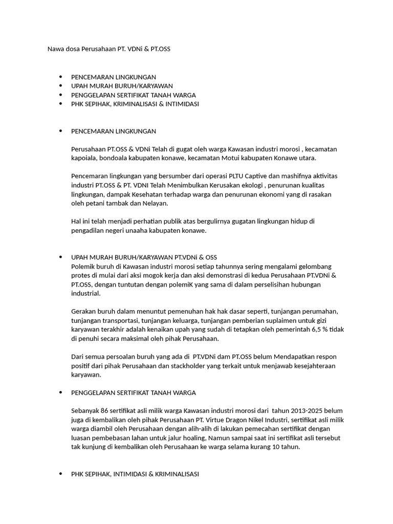 Nawa Dosa Perusahaan | PDF
