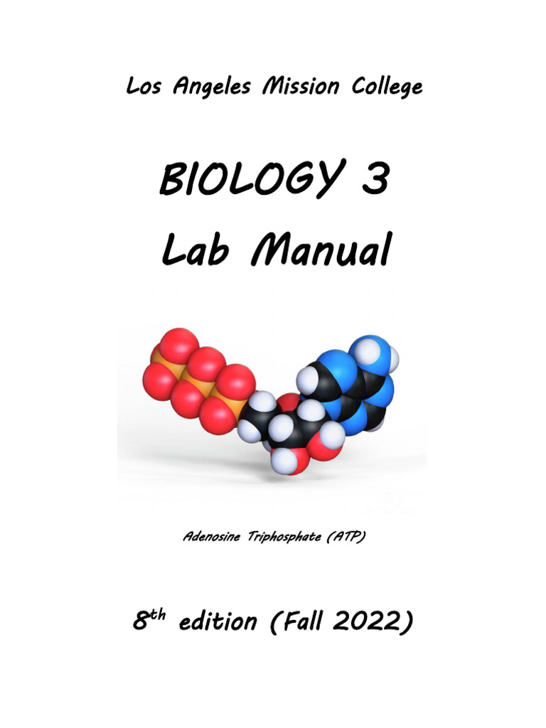 Biology 3 Lab Manual: ATP & Experiments | PDF | Experiment | Weight