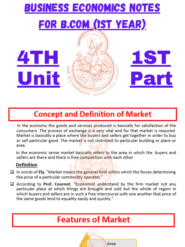 Business Economics Notes (1st Year B.Com) | PDF | Perfect Competition ...