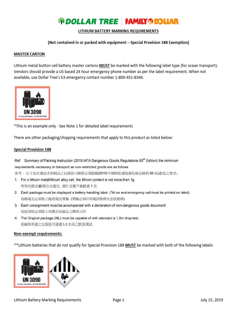 Lithium Battery Marking Guidelines | PDF | Lithium Ion Battery ...