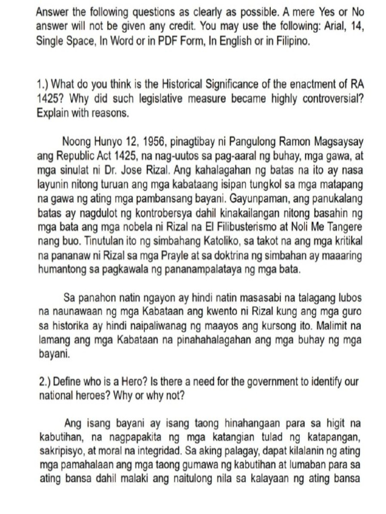 Life and Works of Rizal MIDTERM | PDF