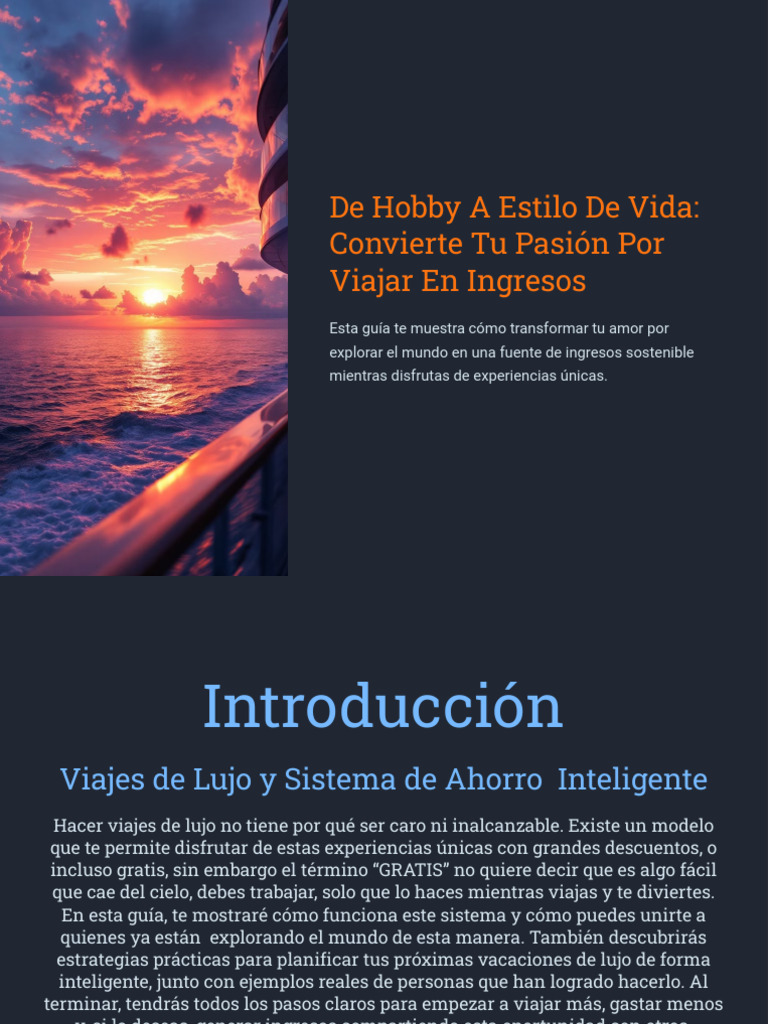 De Hobby A Estilo de Vida Convierte Tu Pasion Por Viajar en Ingresos 1 ...