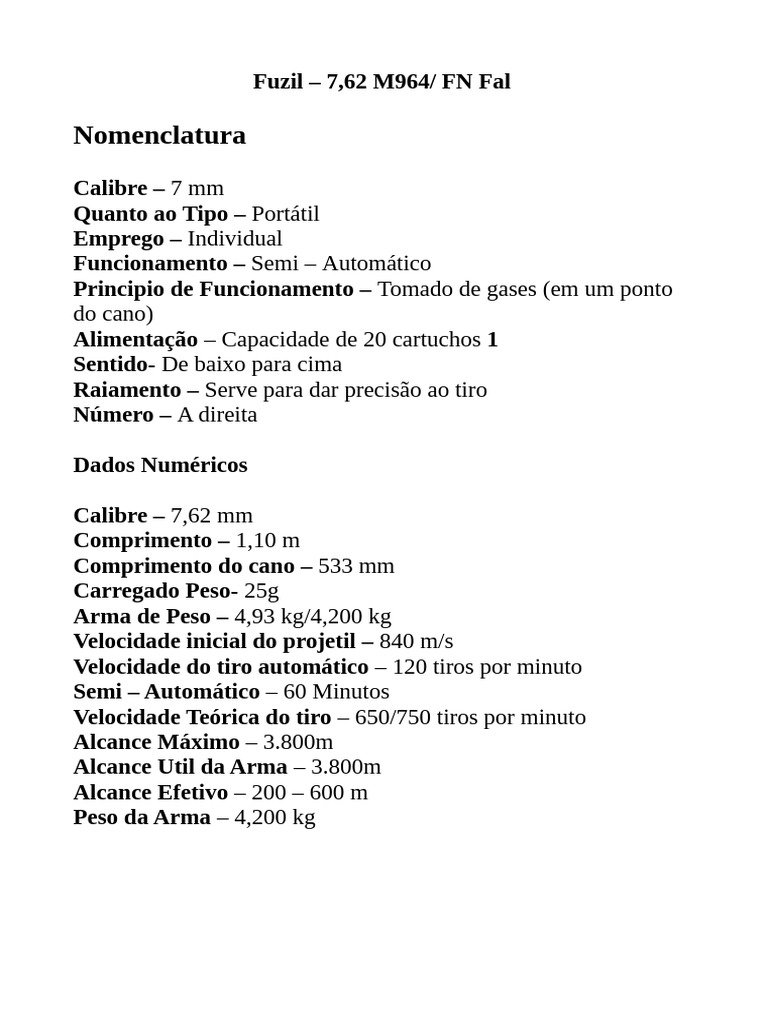 Ddos Numericos Dos Armamento | PDF