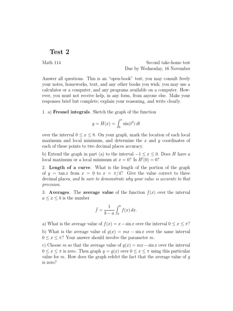 Calculus in Context - Supplementary Test2 | PDF | Predation | Applied ...