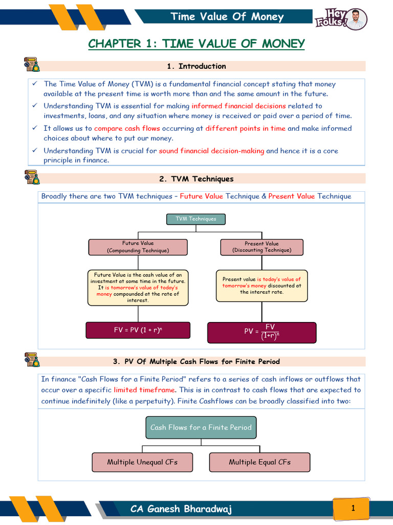 TVM - Concept Decoder Notes | PDF | Time Value Of Money | Present Value