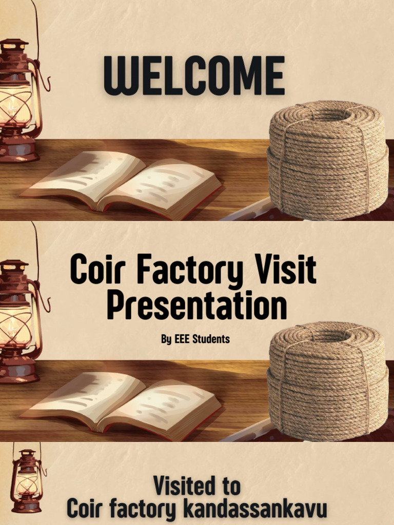 Coir Factory Visit Presentation - 20250319 - 015816 - 0000 - Compressed | PDF | Coconut | Fibers