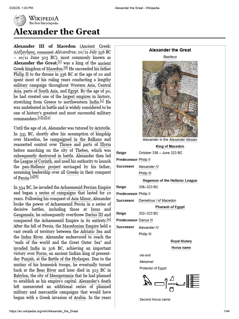 Alexander the Great | PDF | Alexander The Great | Macedonia (Ancient ...
