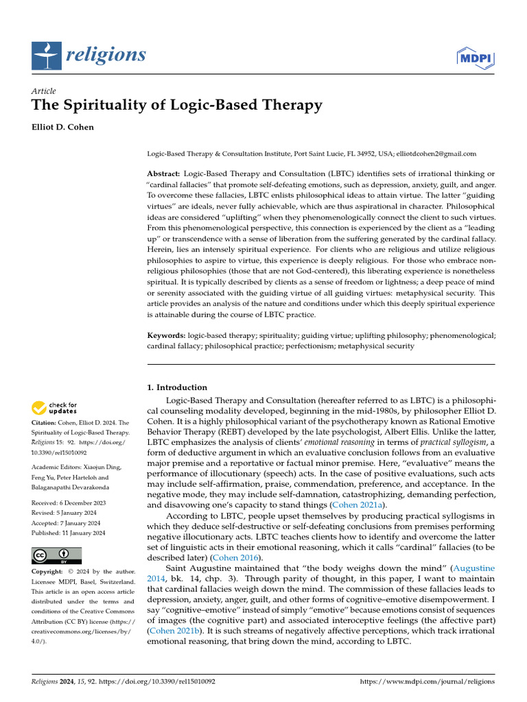 Spirituality Logic Based Therapy | PDF | Deductive Reasoning | Inference