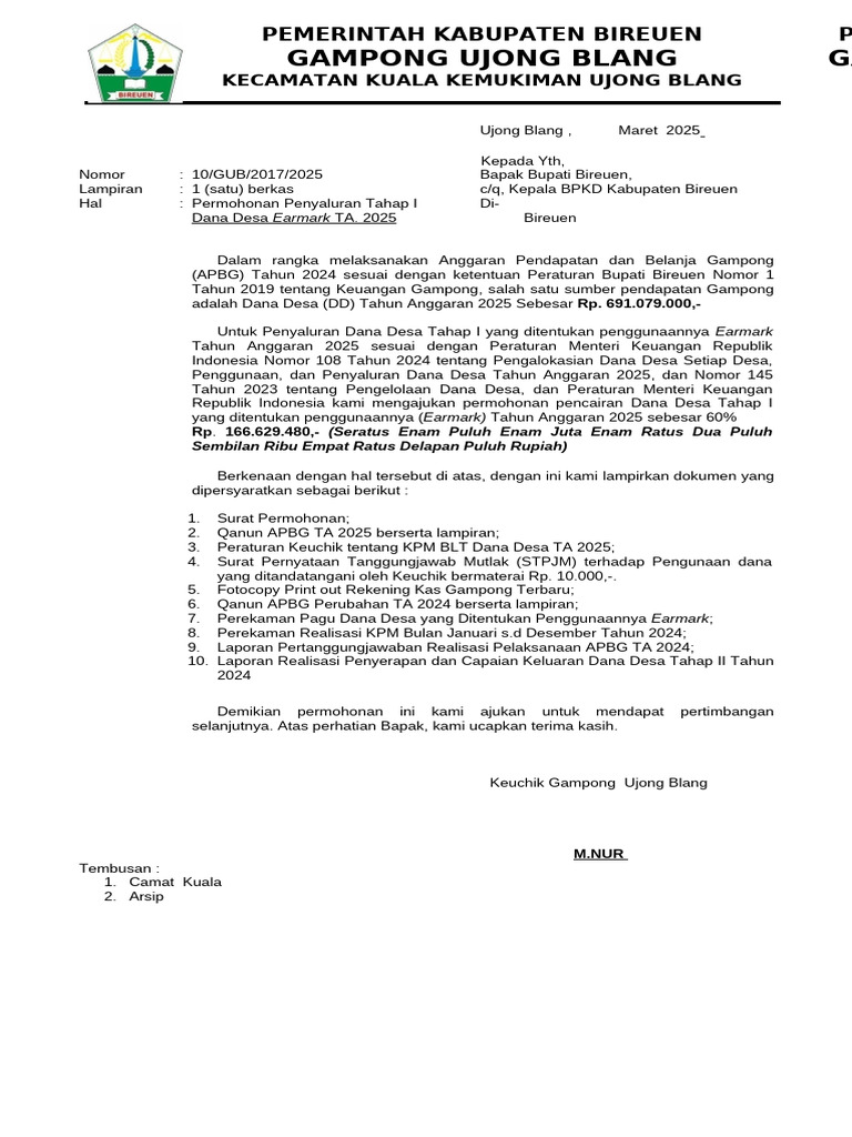 Surat Pengantar EarMark | PDF