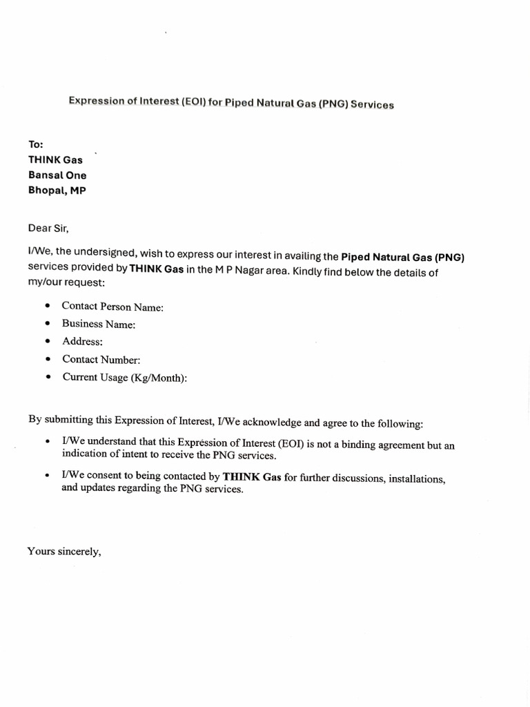 Expression of Interest for PNG Services | PDF